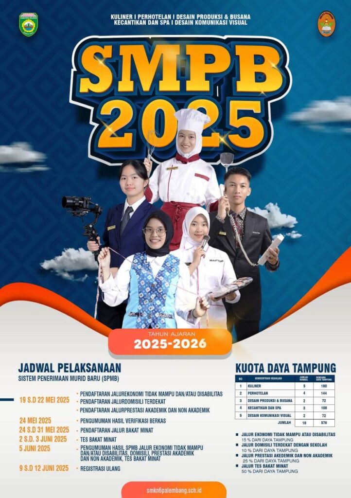 PENDAFTARAN PENERIMAAN MURID BARU SMKN 6 PALEMBANG 2025/2026
